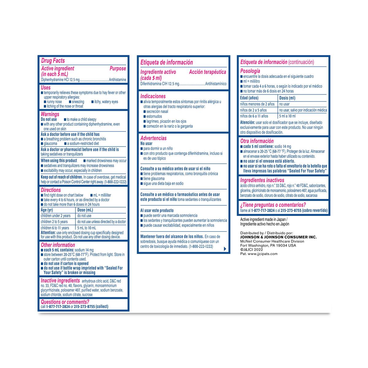 Children's Benadryl Allergy Liquid | Medline