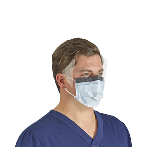 FLUIDSHIELD Level 3 Surgical Mask with Wrap and Visor | Medline