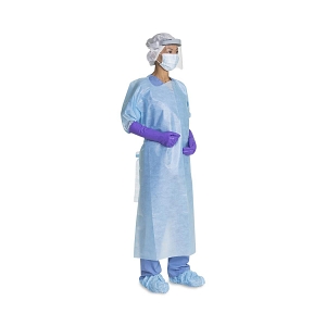 Open-Back PE-Coated SMS Isolation Gowns with Thumb Loops | Medline ...