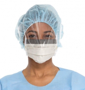 FLUIDSHIELD Level 2 Surgical Masks with Visor | Medline Industries, Inc.