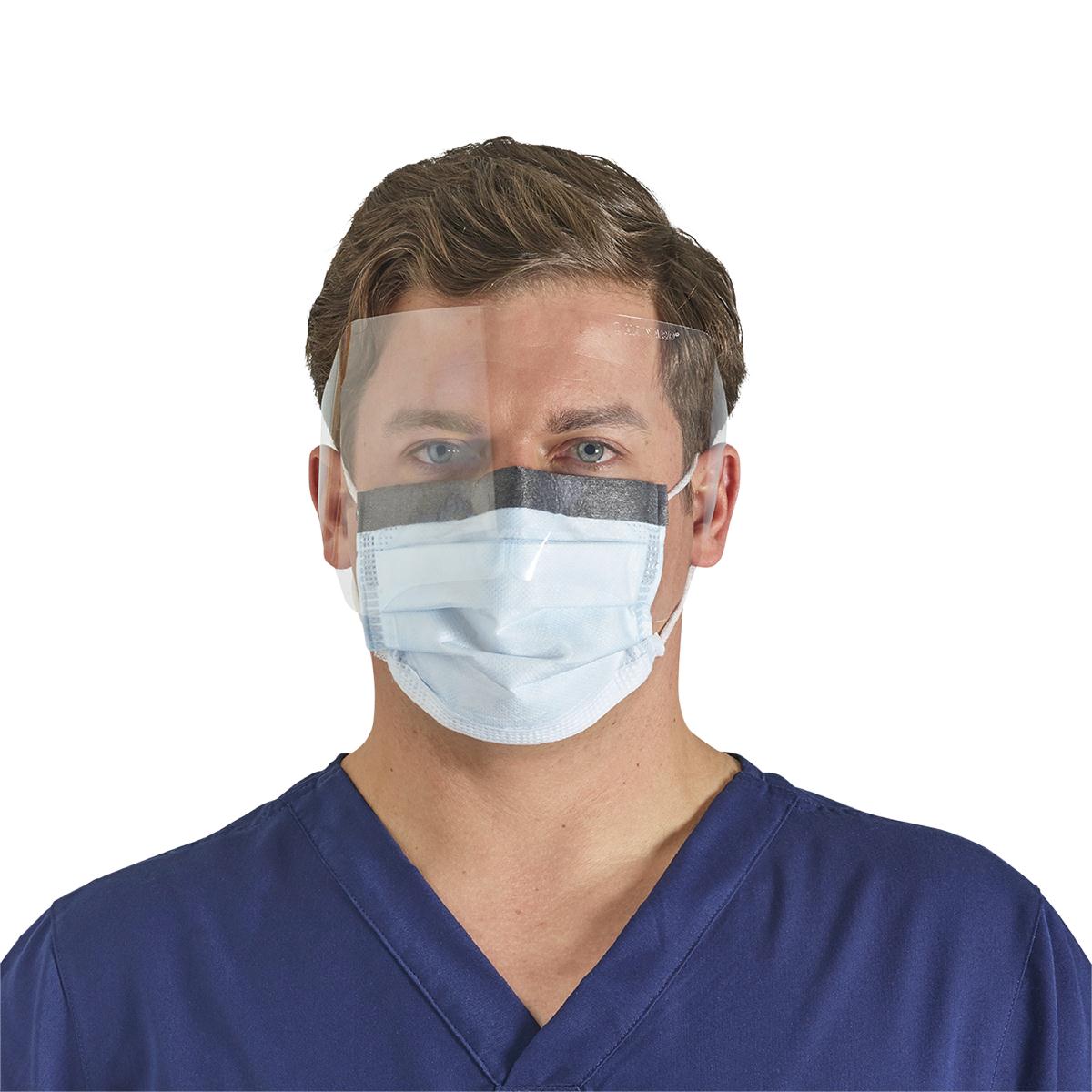 FLUIDSHIELD Level 3 Surgical Mask with Wrap and Visor | Medline