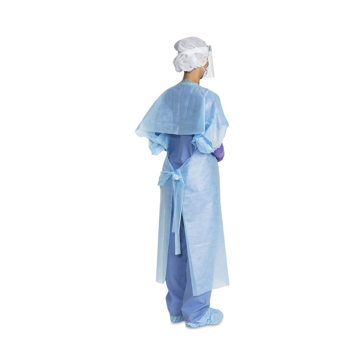 Open-Back PE-Coated SMS Isolation Gowns with Thumb Loops | Medline