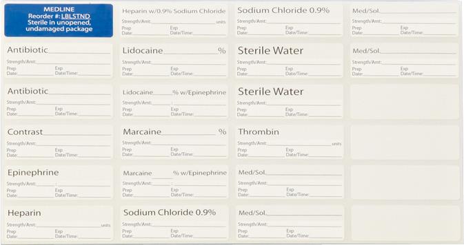 Medline Sterile Surgical Time-Out Preprocedure Labeling Sheets | Medline
