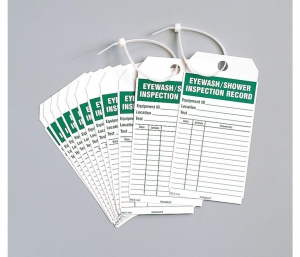 Eyewash and Shower Inspection Record Tag by Lab Safety Supply | Medline ...