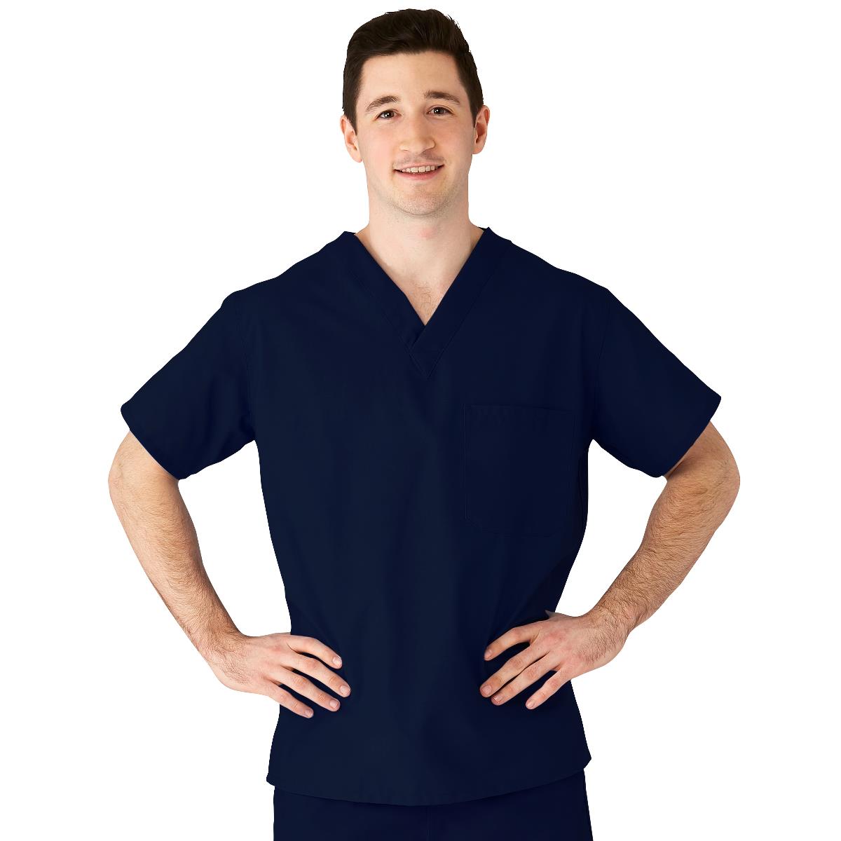 610 AngelStat Navy Scrub Tops with Angelica Color Coding | Medline