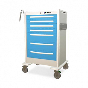 Electric Blue Aluminum Medical Carts with 7 Drawers | Medline ...