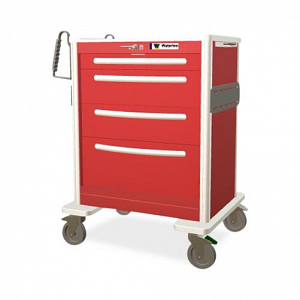 Red Aluminum Emergency Carts with 4 Drawers | Medline Industries, Inc.
