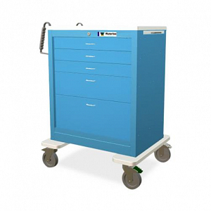 Electric Blue Steel Medical Carts with 5 Drawers | Medline