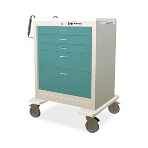 Teal Green Steel Anesthesia Carts with 5 Drawers | Medline Industries, Inc.