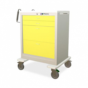 Yellow Steel Isolation Carts with 4 Drawers | Medline