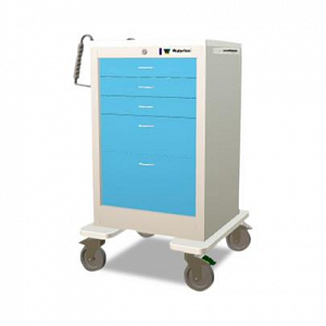 Light Blue Steel Anesthesia Carts with 5 Drawers | Medline Industries, Inc.
