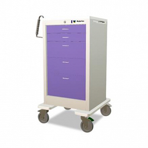 Violet Steel Medical Carts with 5 Drawers | Medline