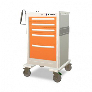 Orange Aluminum Treatment Carts with 5 Drawers | Medline Industries, Inc.