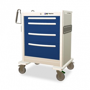 Dark Blue Steel Anesthesia Carts with 4 Drawers | Medline Industries, Inc.
