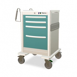 Teal Green Aluminum Treatment Carts with 4 Drawers | Medline Industries ...