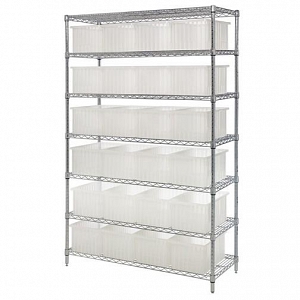 Wire Shelving Units with Clear Divider Bins | Medline Industries, Inc.