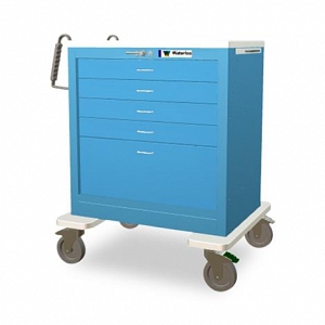 Electric Blue Steel Medical Carts with 5 Drawers | Medline Industries, Inc.
