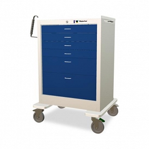 Dark Blue Steel Anesthesia Carts with 6 Drawers | Medline Industries, Inc.