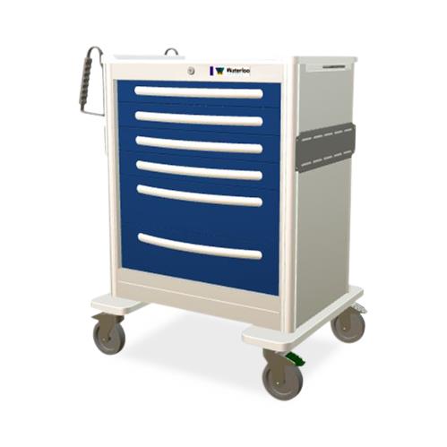 Dark Blue Aluminum Anesthesia Carts with 6 Drawers | Medline