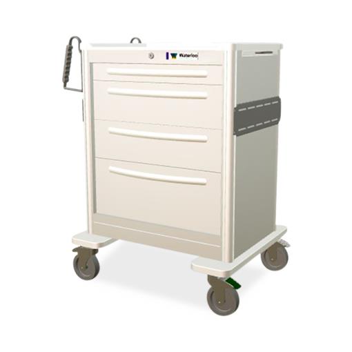 Light Gray Aluminum Medical Carts with 4 Drawers | Medline
