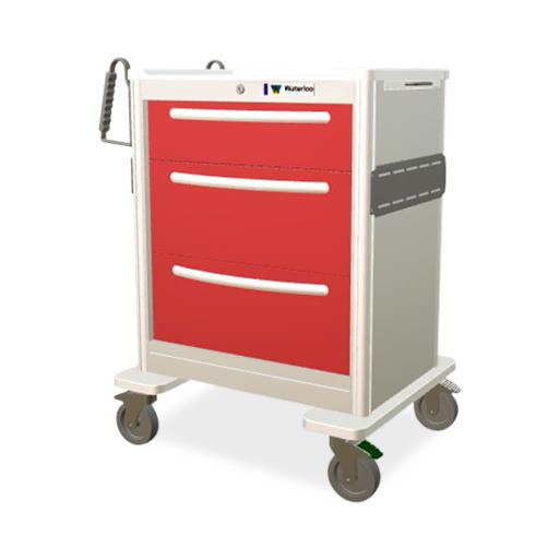 Red Aluminum Emergency Carts with 3 Drawers | Medline
