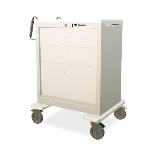 Light Grey Steel Medical Carts with 3 Drawers | Medline