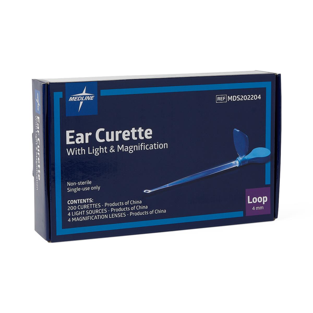 Medline Looped Ear Curettes with Light and Magnification | Medline