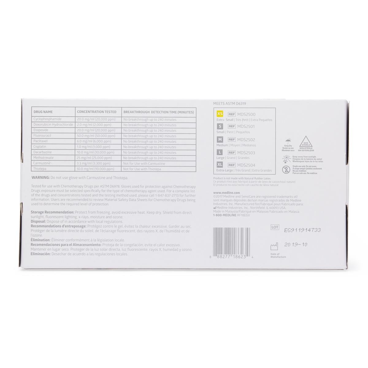SensiCare Ice Blue Powder-Free Nitrile Exam Gloves | Medline