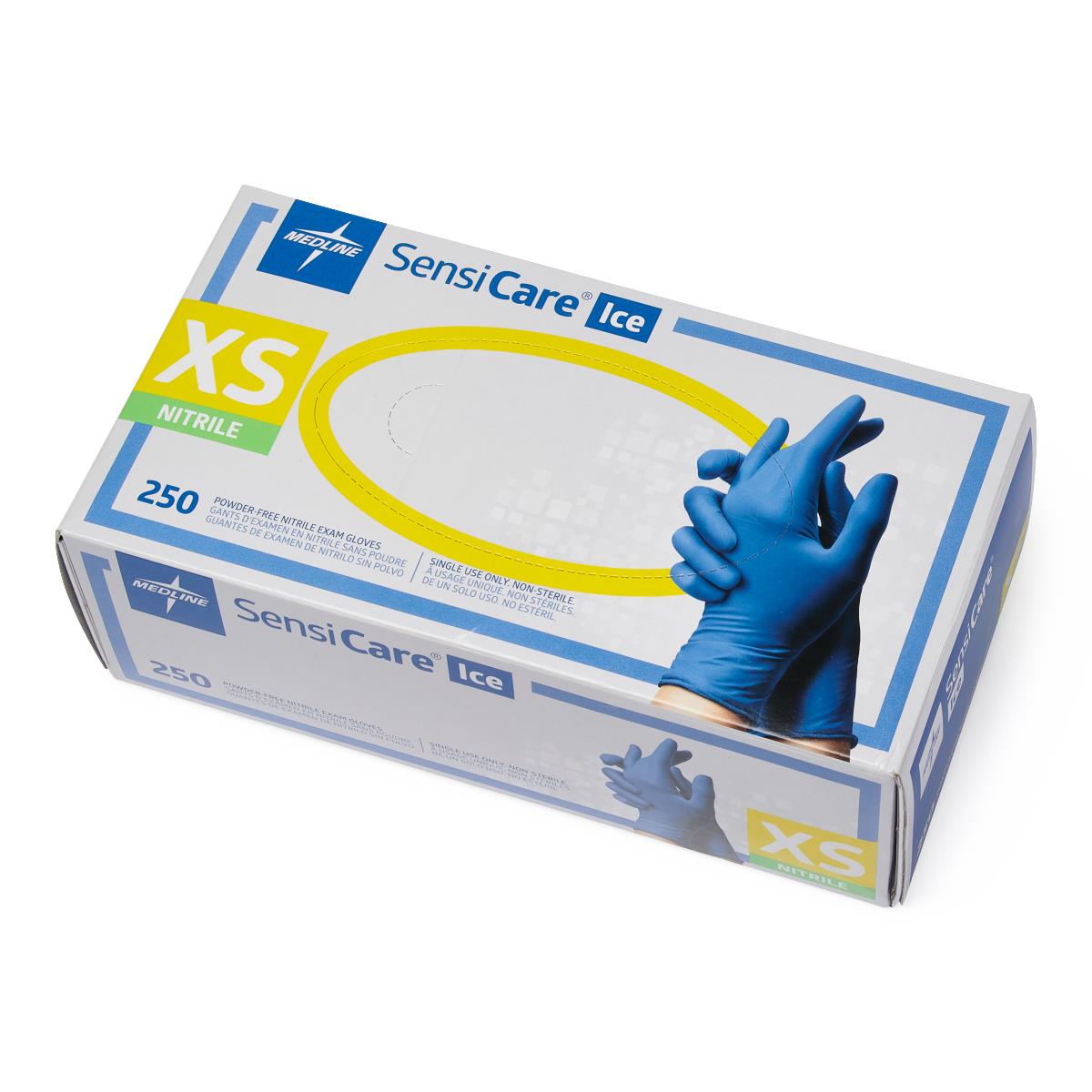 SensiCare Ice Blue Powder-Free Nitrile Exam Gloves | Medline