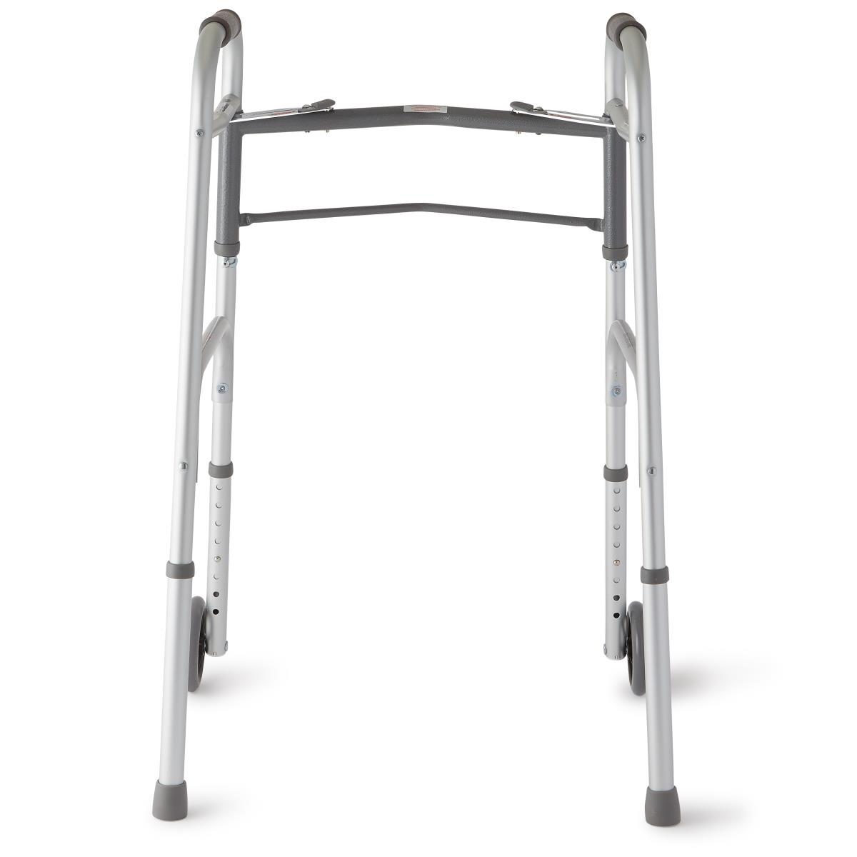 Medline Two-Button Folding Walkers with 5" Wheels | Medline