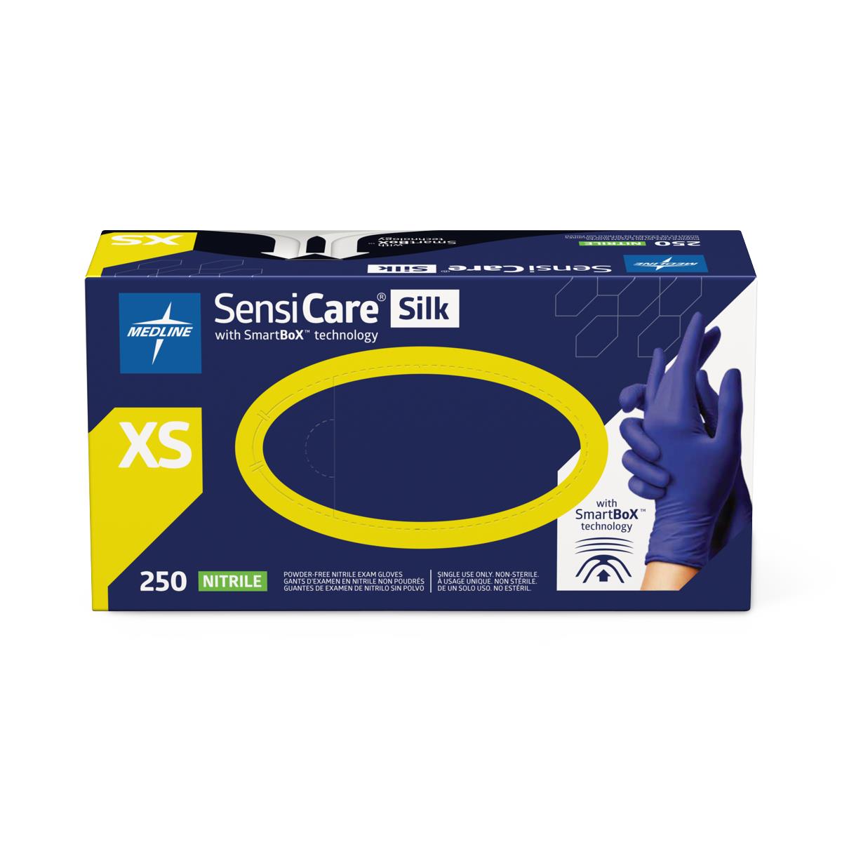SensiCare Silk Nitrile Exam Gloves with SmartBoX Design | Medline
