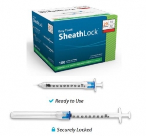 EasyTouch SheathLock Safety Insulin Syringes with Needle | Medline ...
