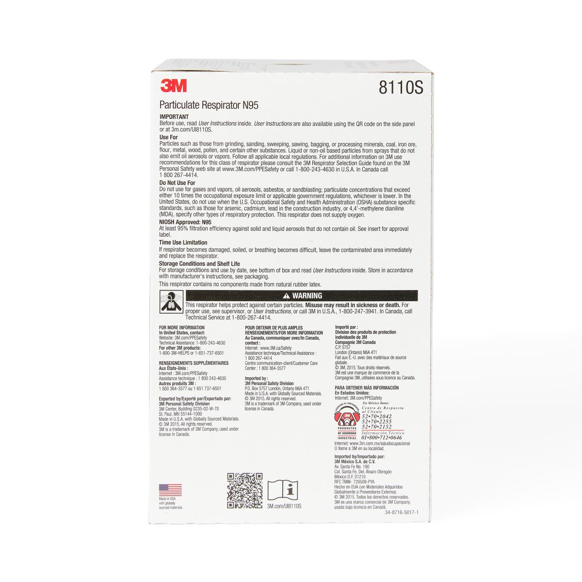 3M N95 Particulate Respirator Model 8110S | Medline