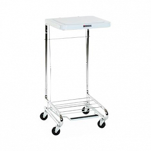 Square Chrome Linen Hamper with Lid | Medline