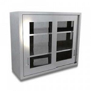Stainless Steel Wall Cabinet with Dual Sliding Glass Doors | Medline ...