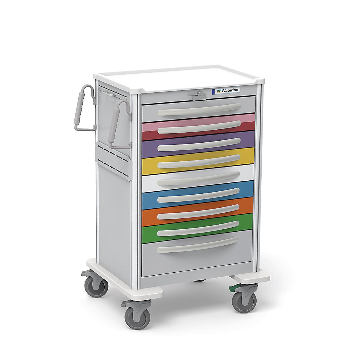 Aluminum Pediatric Medical Carts with 9 Drawers | Medline