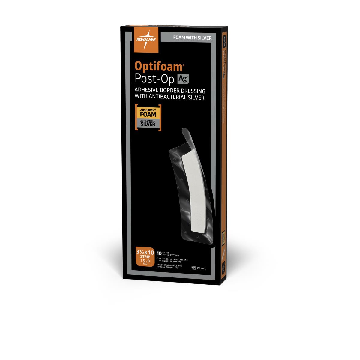 Optifoam Ag+ Foam Post-Op Dressings with Adhesive Border | Medline