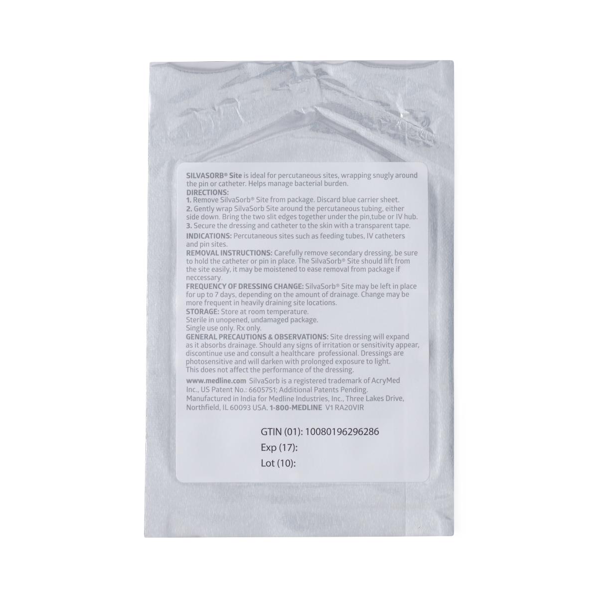 SilvaSorb Site Silver Antimicrobial Barrier Wound Dressing | Medline