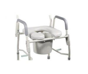 Deluxe Steel Commode with Drop Arm and Padded Seat | Medline