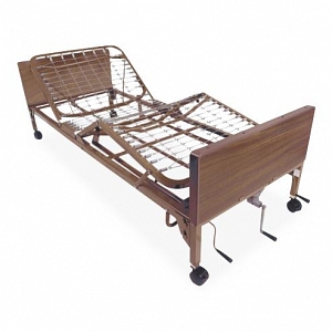 Multiheight Manual Long-Term Hospital Bed with Half-Rails | Medline ...