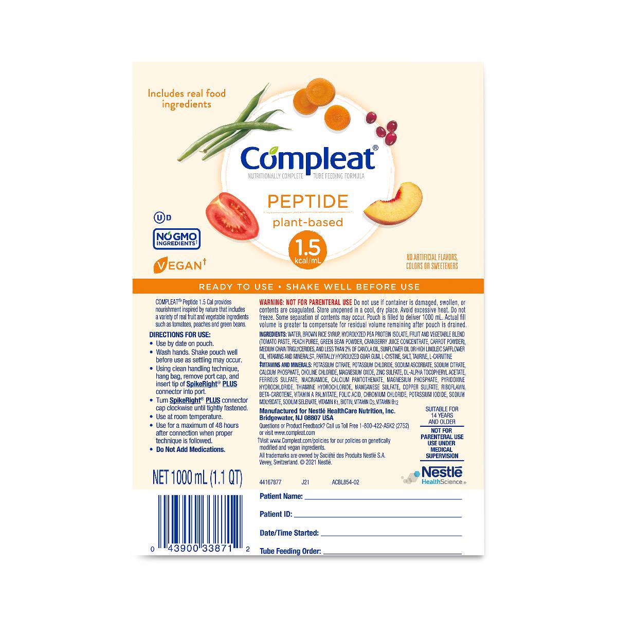 Nestle Compleat Vegan Tube Feeding Formulas | Medline