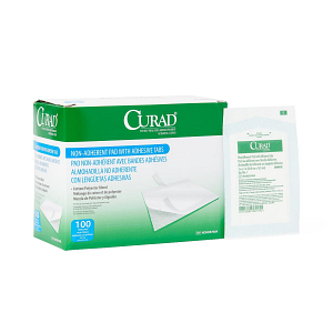 CURAD Sterile Nonadherent Pads with Adhesive Tabs | Medline