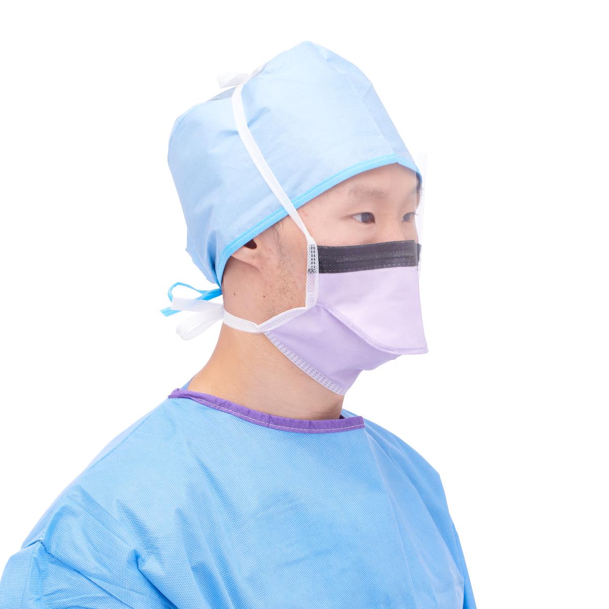 ASTM Level 2 Duckbill-Style Surgical Face Masks with Eye Shield | Medline