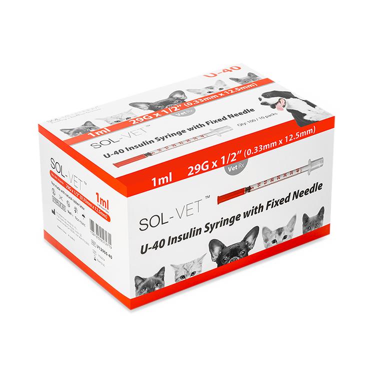 Sol-Vet Standard Insulin Syringes with Fixed Needle | Medline