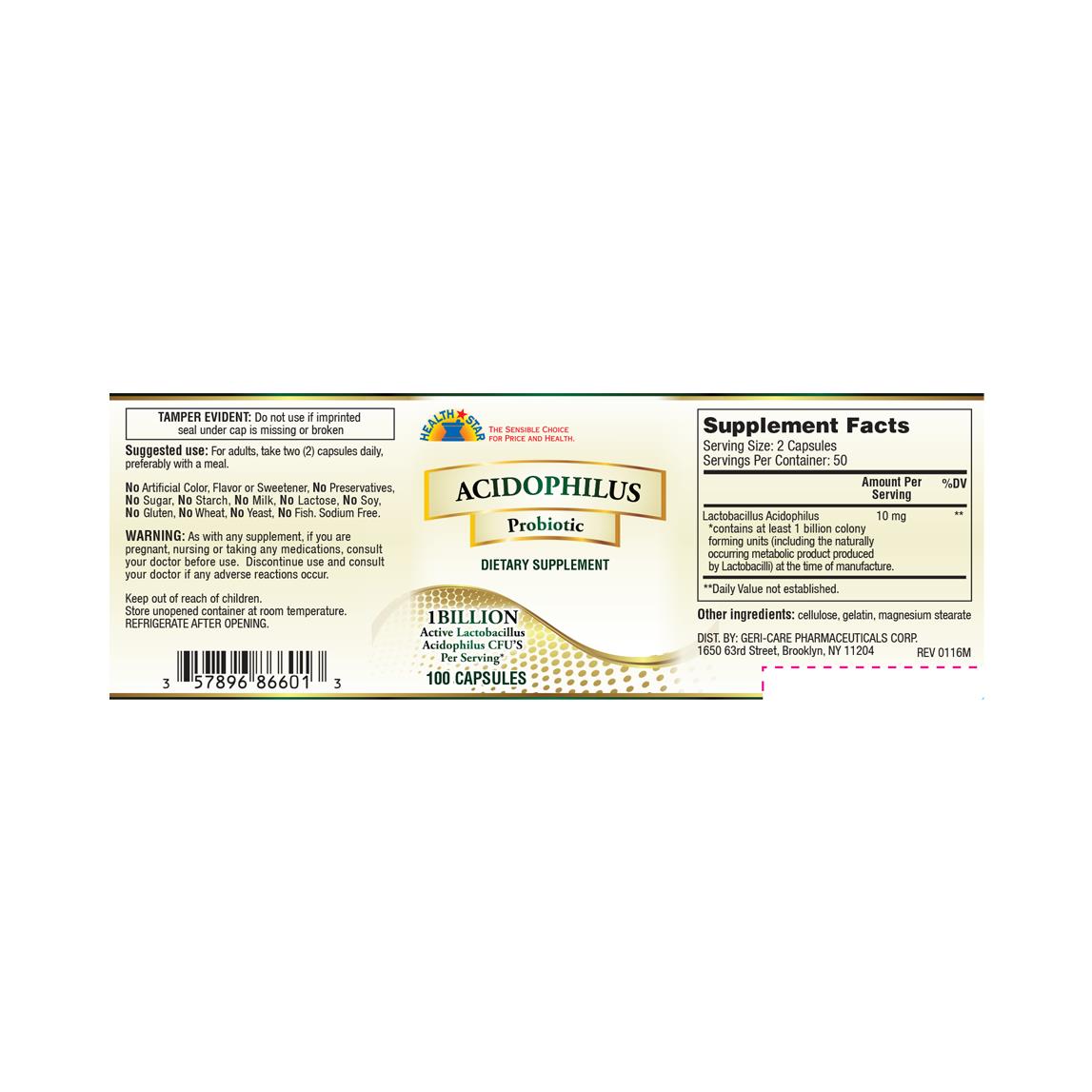 21st Century Acidophilus Capsules | Medline