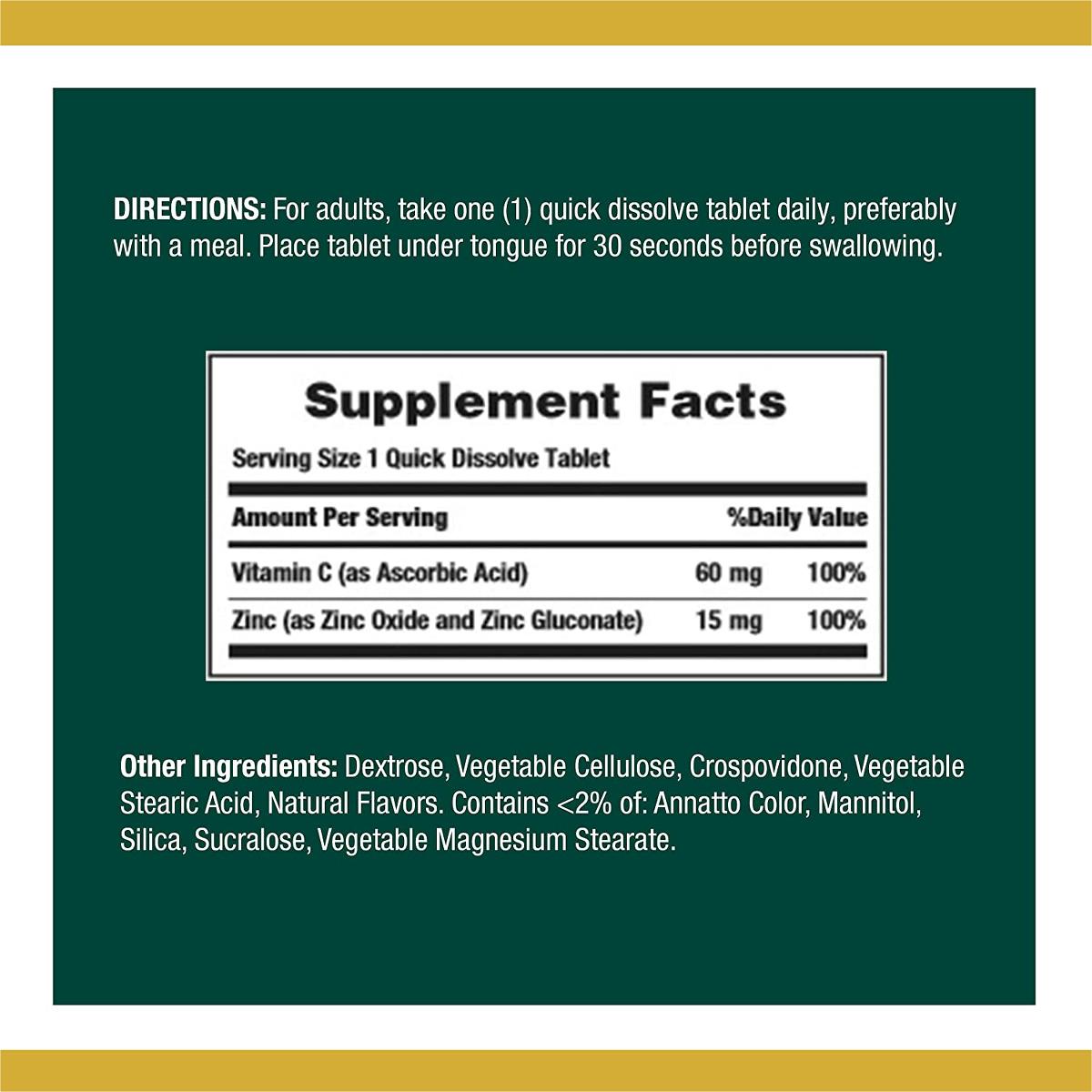 Nature's Bounty Vitamin C Plus Zinc Tablets | Medline