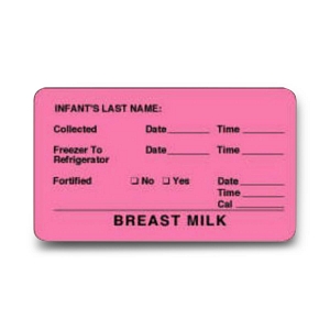 Permanent Pink Breast Milk Label with Infant's Last Name | Medline ...