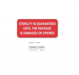 Permanent Red Sterility Is Guaranteed Label | Medline Industries, Inc.
