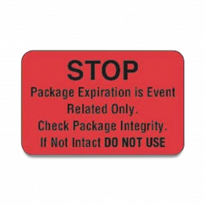 Tyvek Red Permanent "STOP Package Expiration" Label | Medline ...