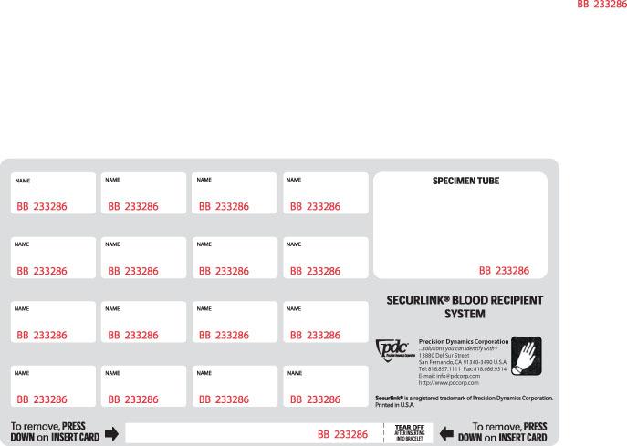 Securlink Blood Recipient System Form | Medline